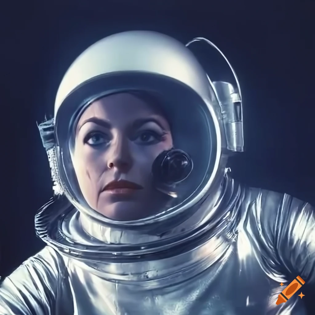 Silver spacesuit in zero-gravity on Craiyon