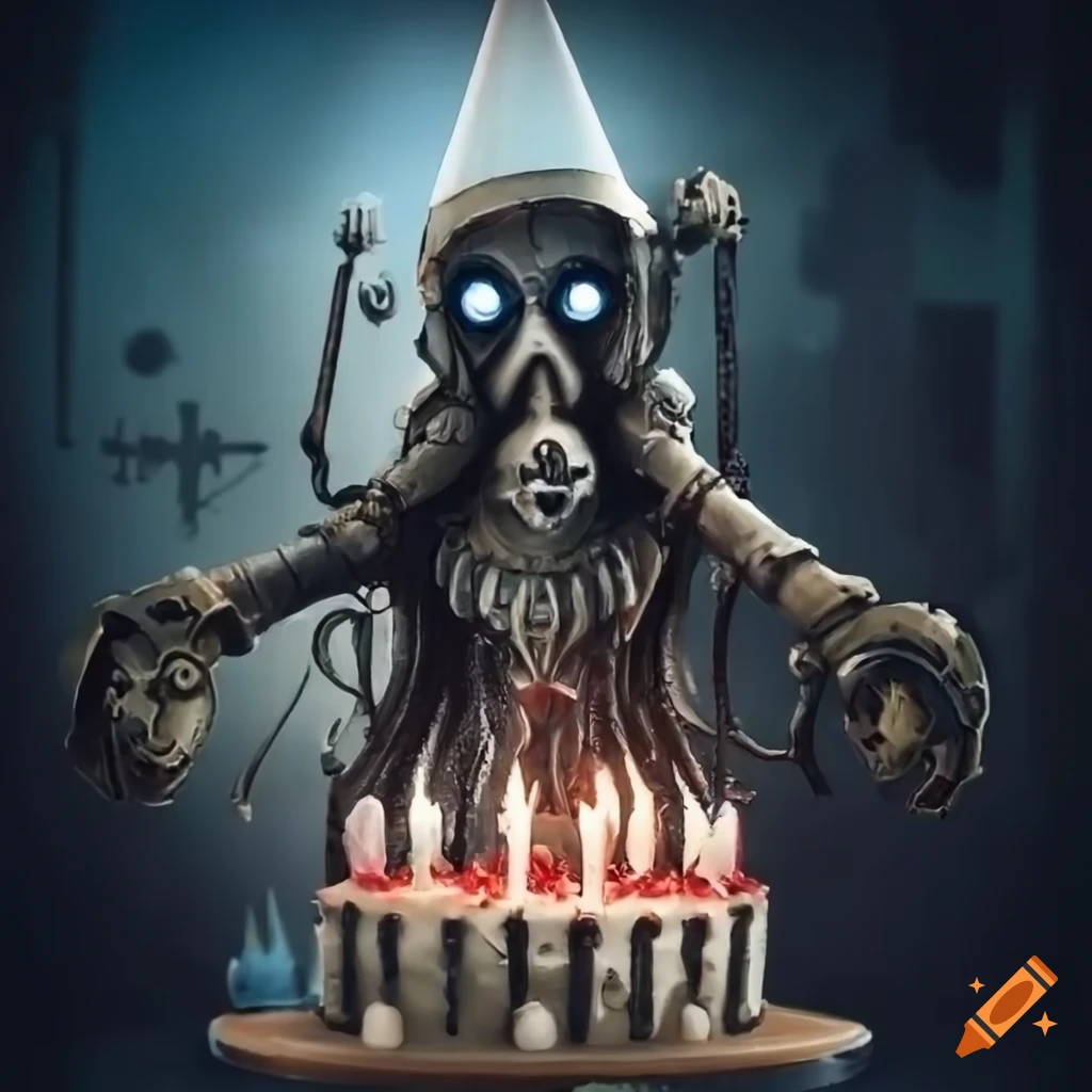 Mechanicus celebrating with a birthday cake
