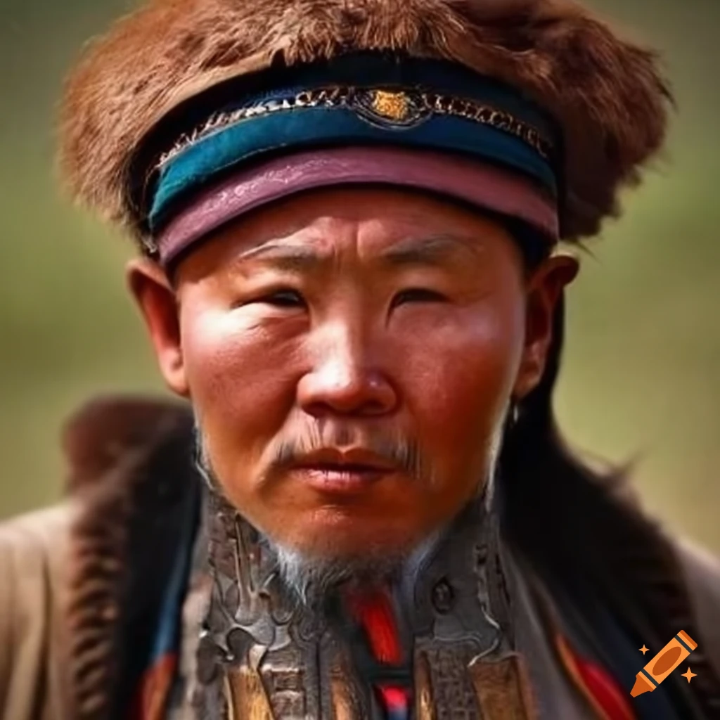Portrait of a wealthy mongolian man