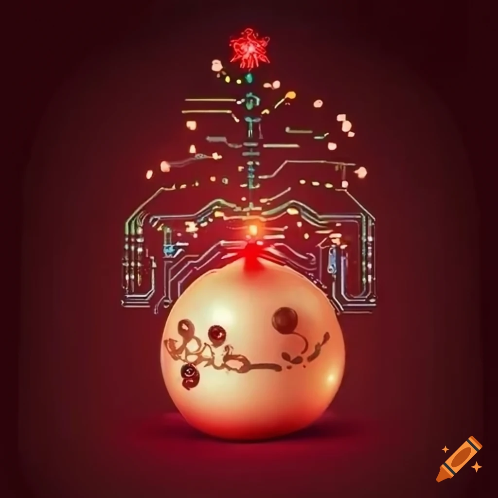 Christmas card with microchip design