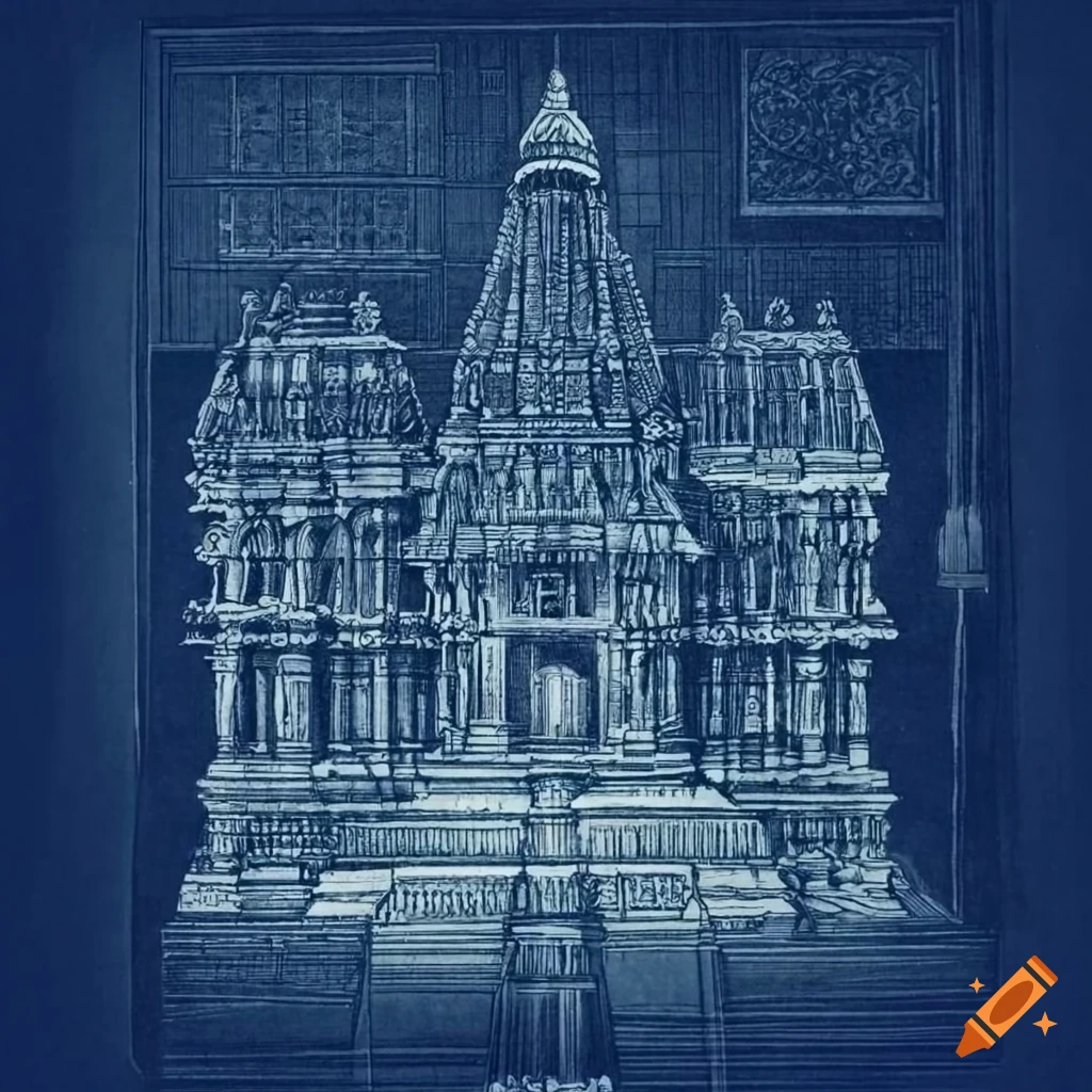 Blueprint of a temple map on Craiyon
