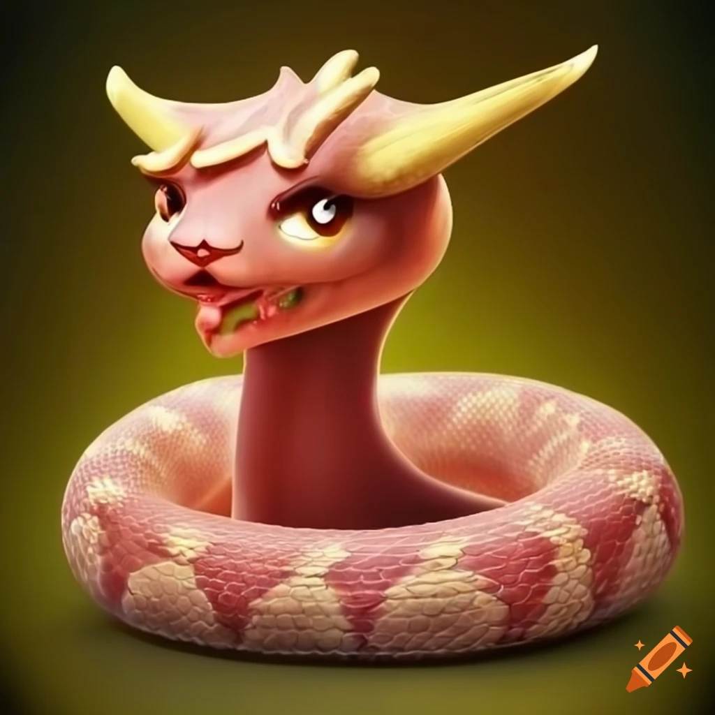 Cute horned serpent on Craiyon