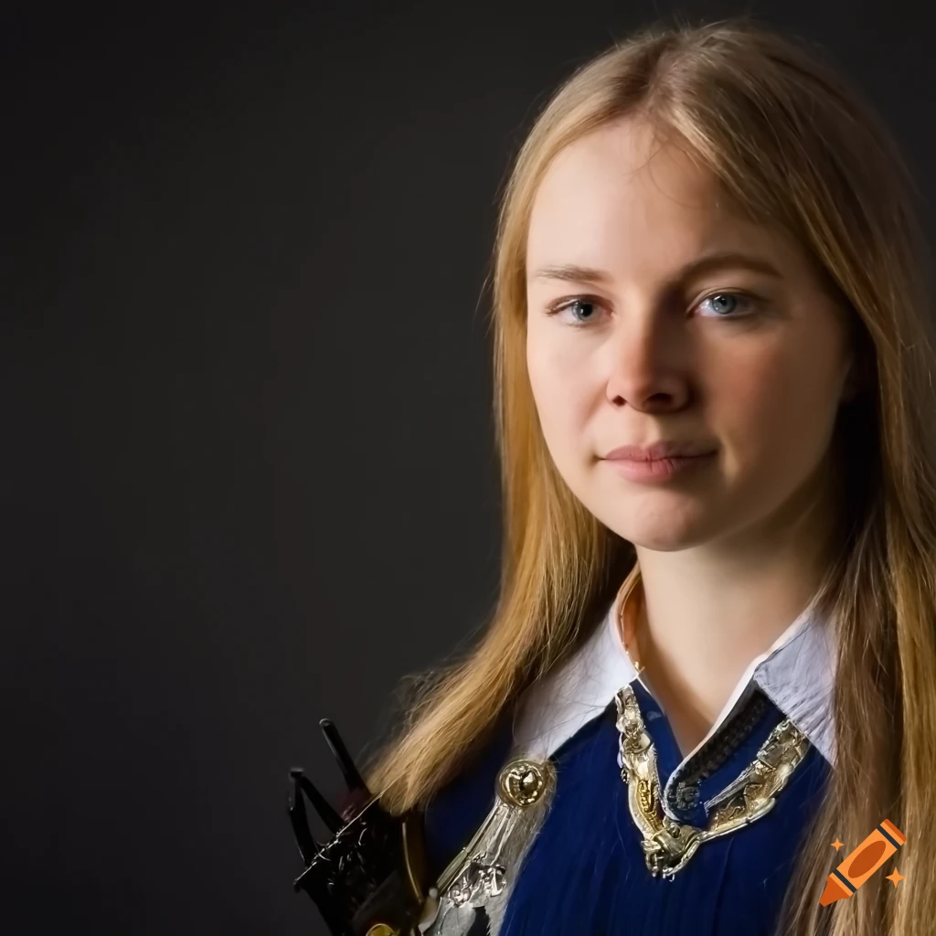 Close-up of a young Swedish woman with vibrant colors on Craiyon