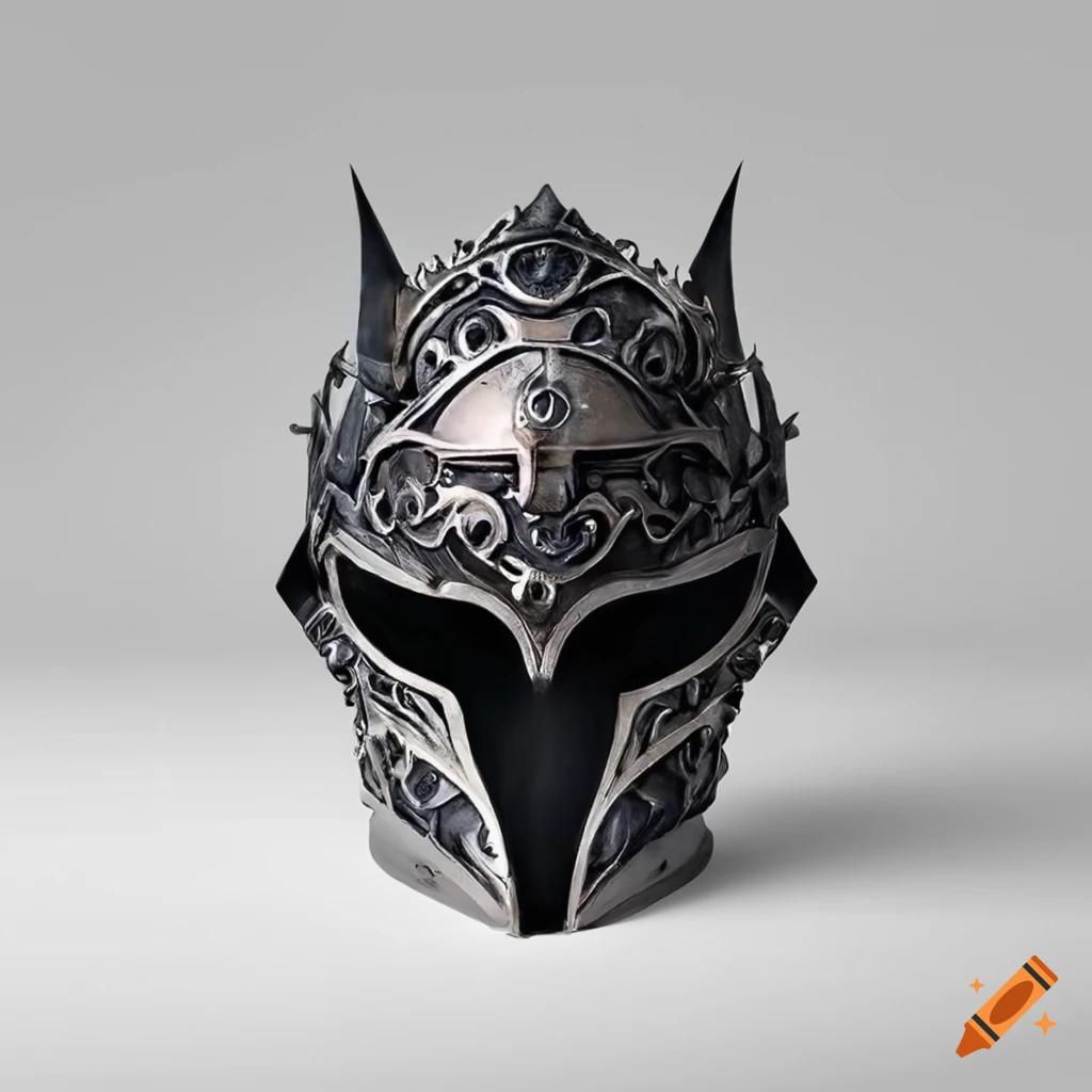 Detailed steel helmet with symmetrical design