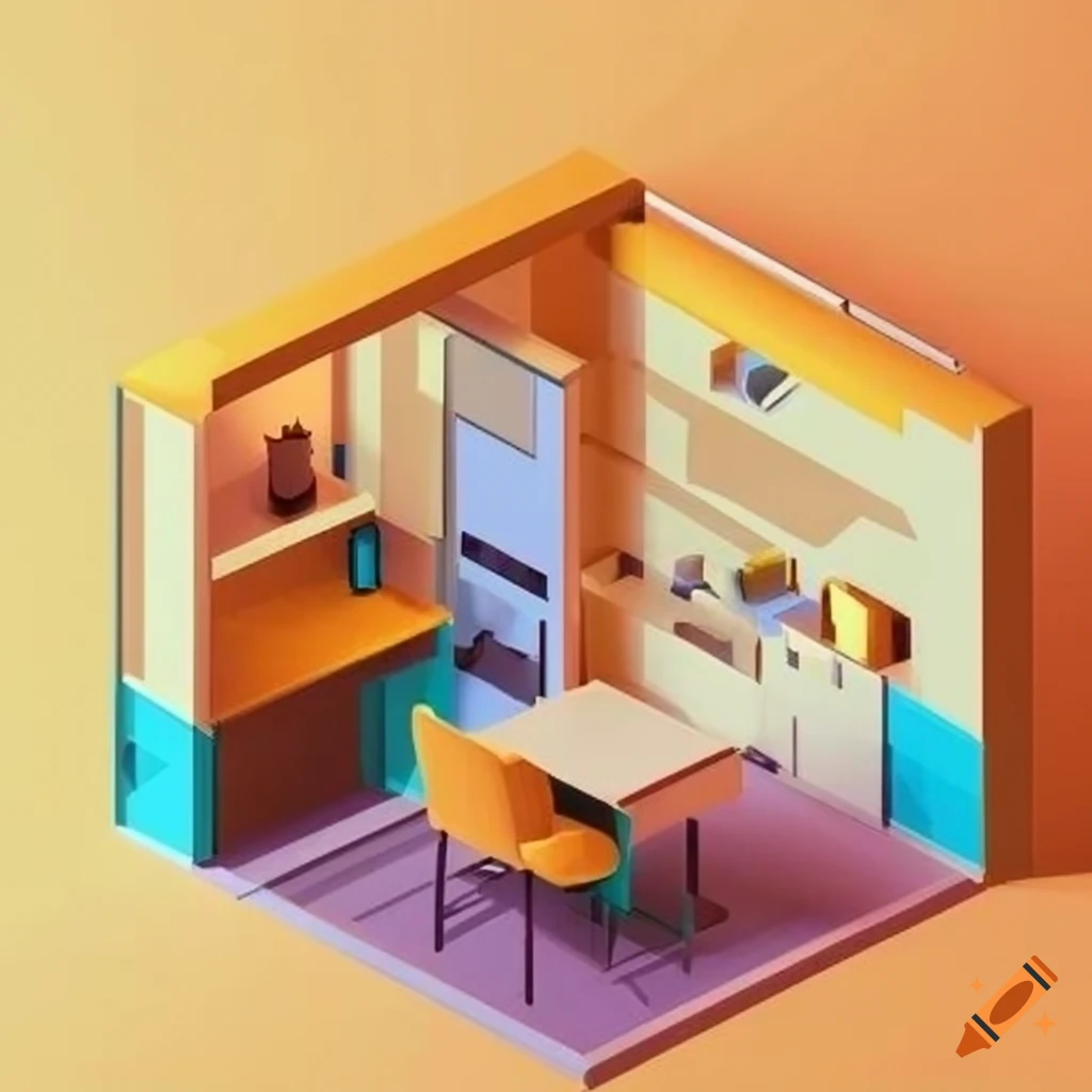 Isometric home interior design