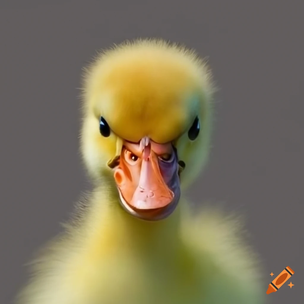 Photo of an angry duckling