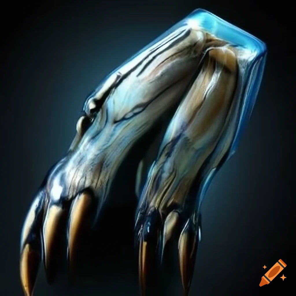 Tiger claws on a glass square tube on Craiyon