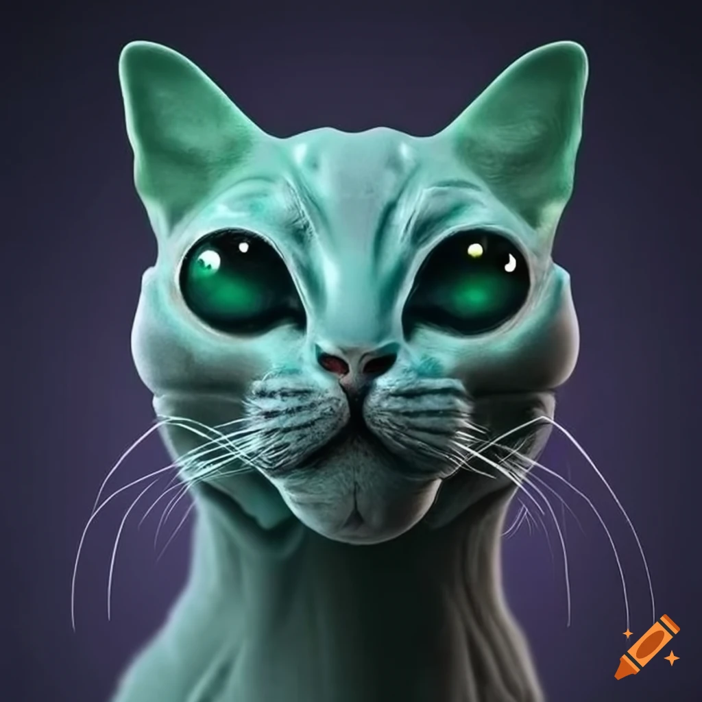 Image of alien cat with a rose-shaped head on Craiyon