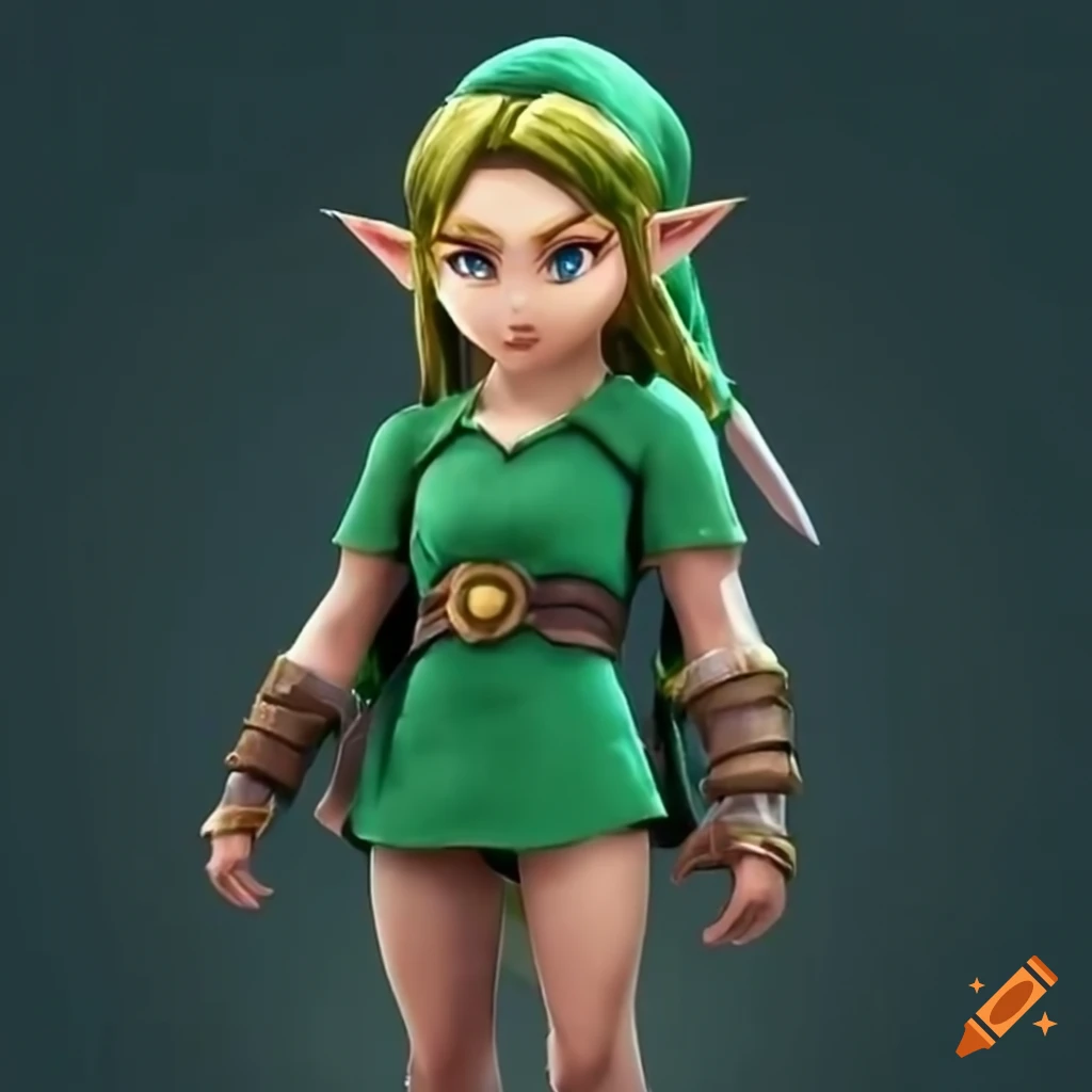 Cosplay of female link from legend of zelda on Craiyon