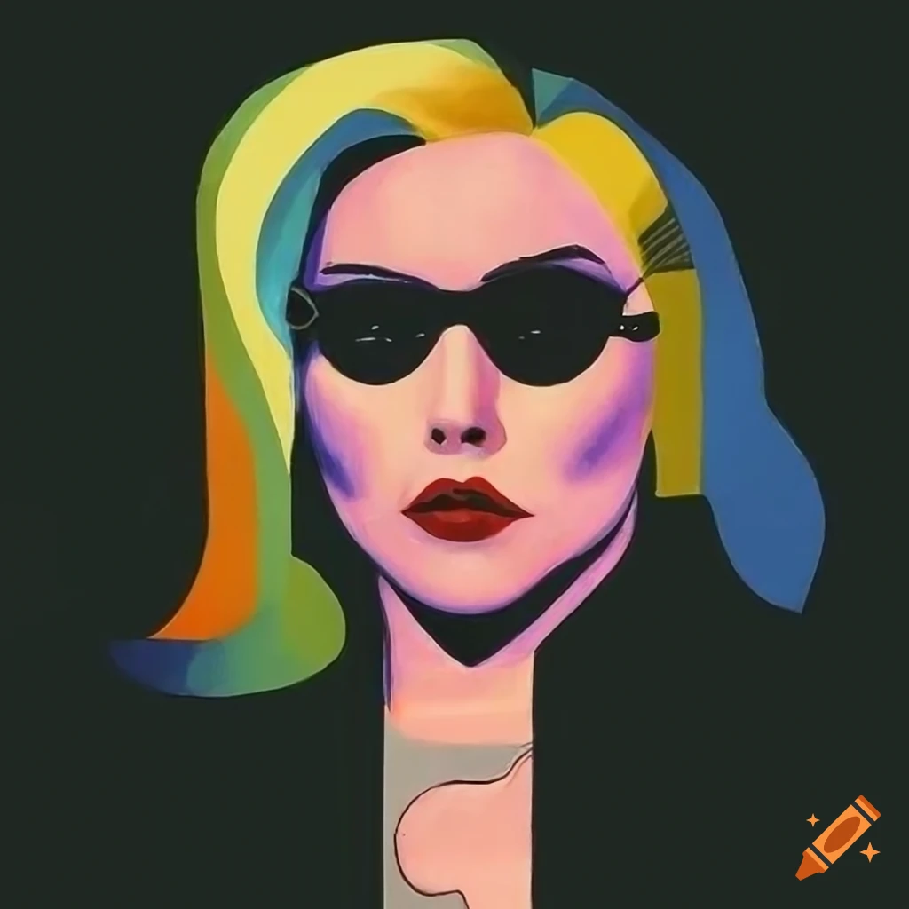 Pop art portrait of debbie harry in the style of juan gris