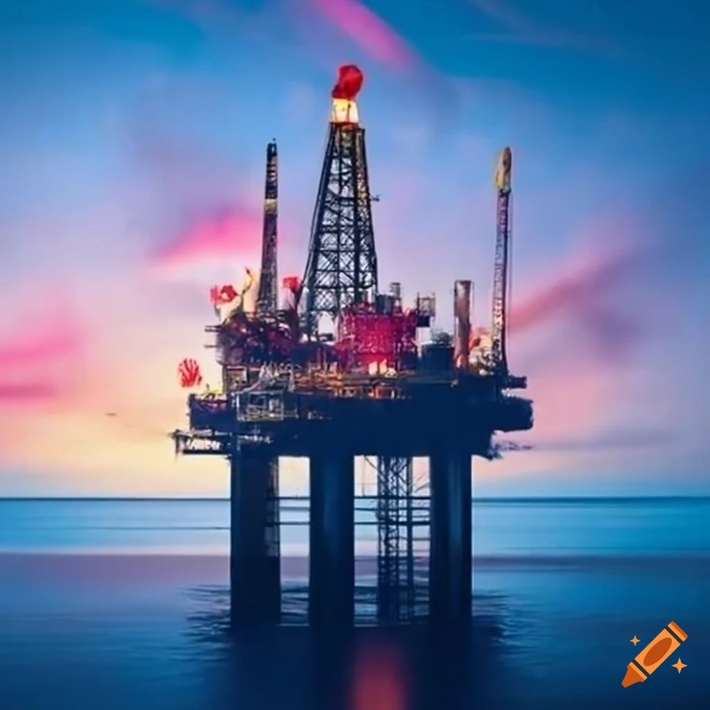 Christmas celebration on an oil rig on Craiyon