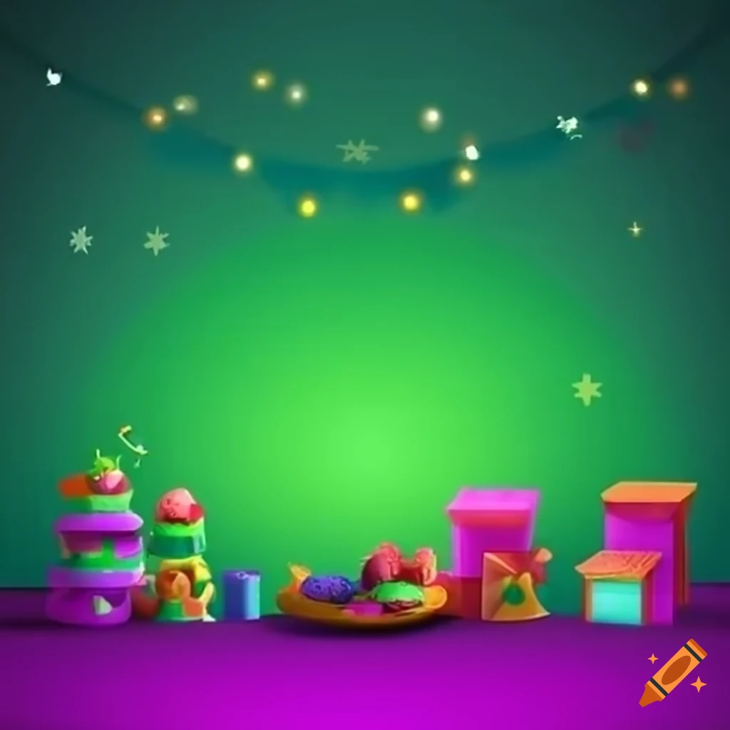 Banner design for toys section with purple and green colors