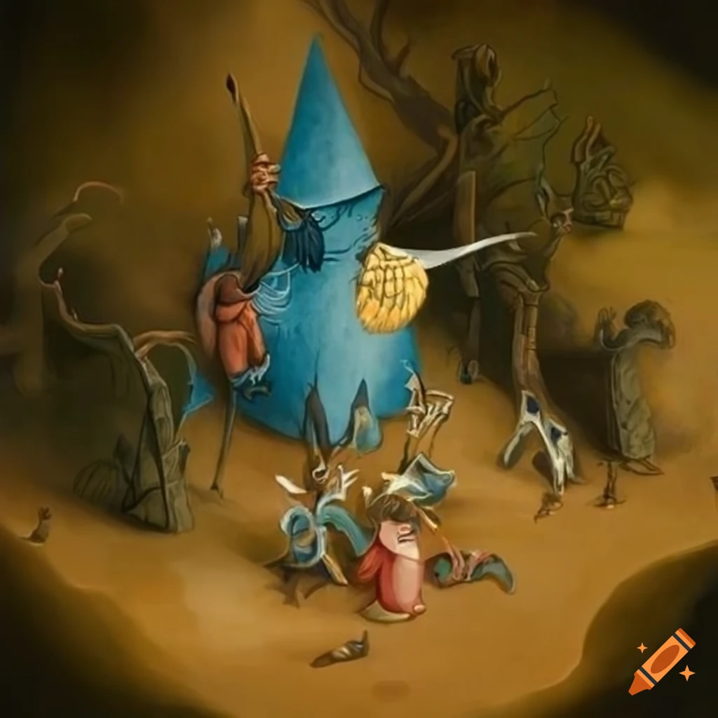 Hieronymus bosch painting with bird character from behind on Craiyon