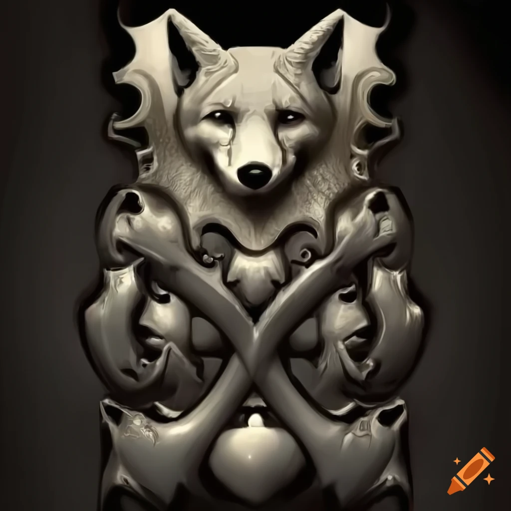 Coat of arms featuring a majestic silver fox