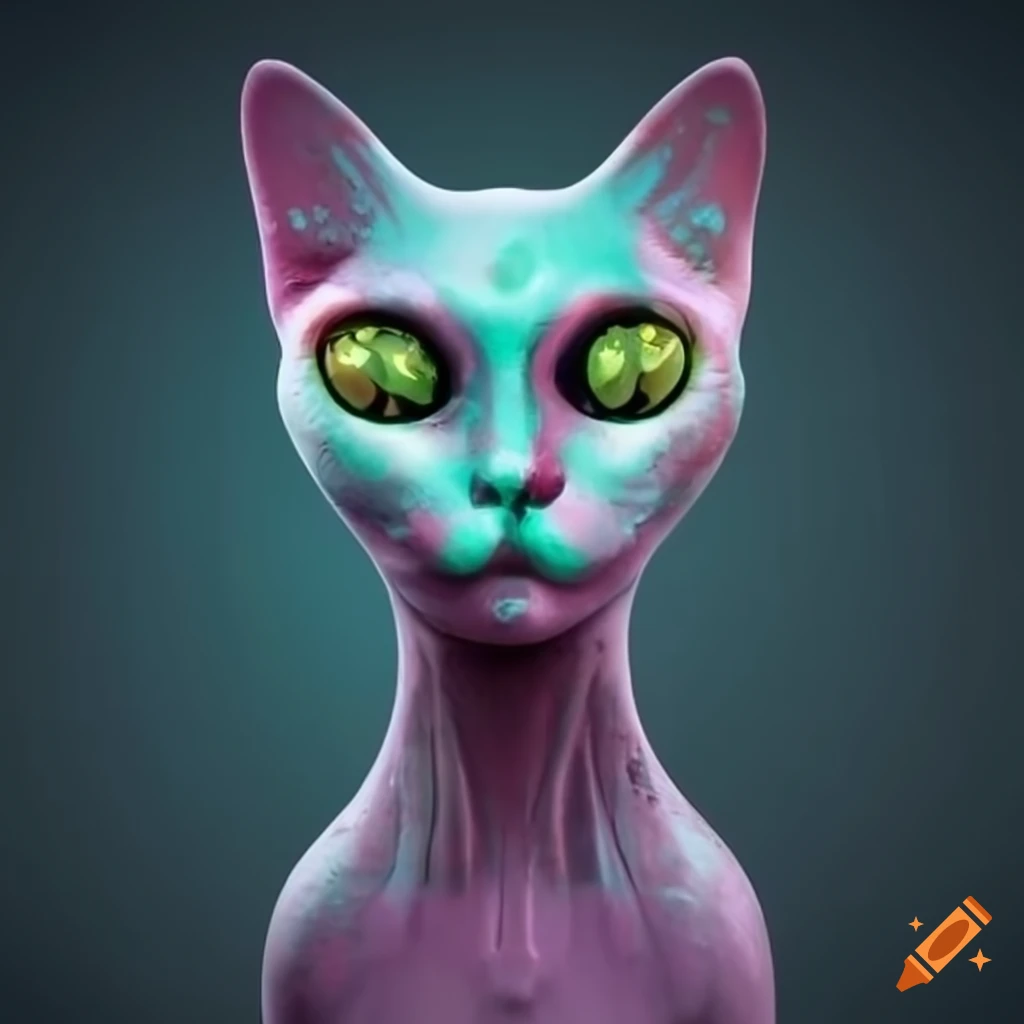 Image of alien cat with a rose-shaped head on Craiyon