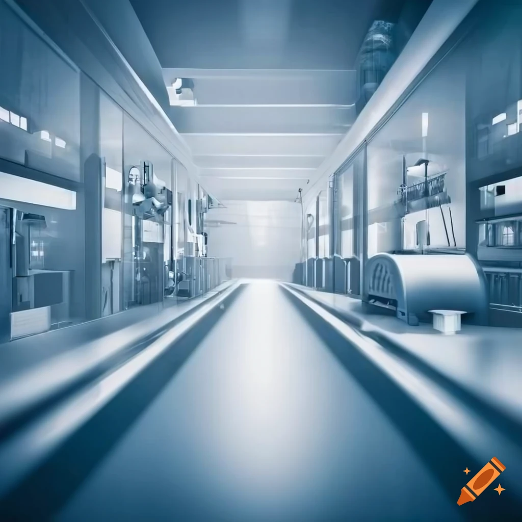 Realistic view of a cleanroom for microchip manufacturing on Craiyon