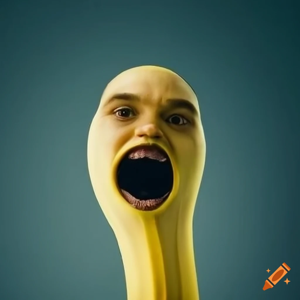 Funny banana with a face on Craiyon
