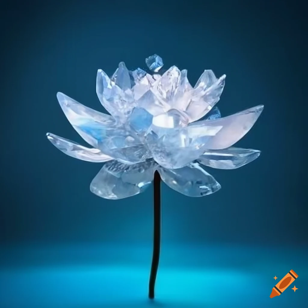 Crystal ice lotus flower