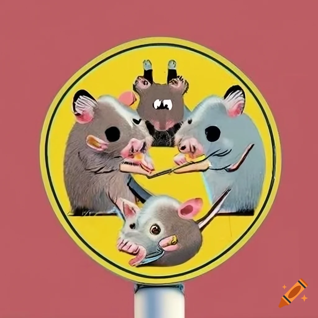 Image of rats holding traffic signs on Craiyon