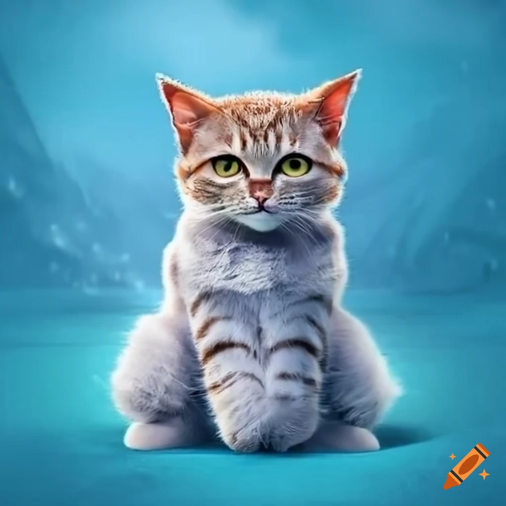 Digital art of a cat coding on a frozen screen