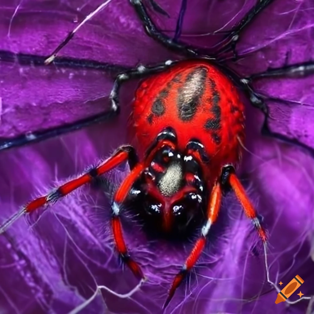 Purple and red spider
