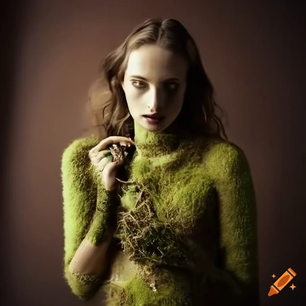 Moss-covered plant with a sense of humor on Craiyon