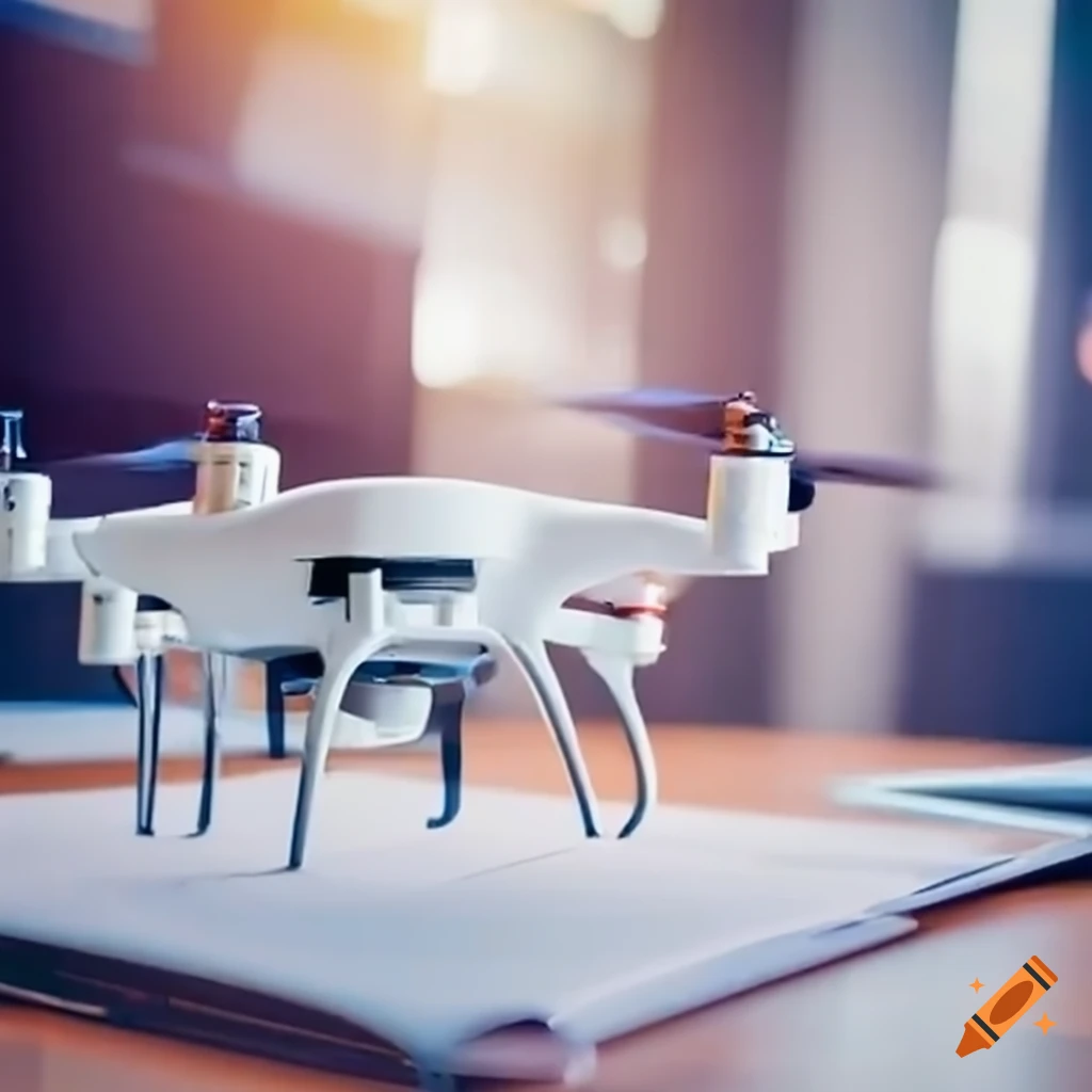 Office setting with drones