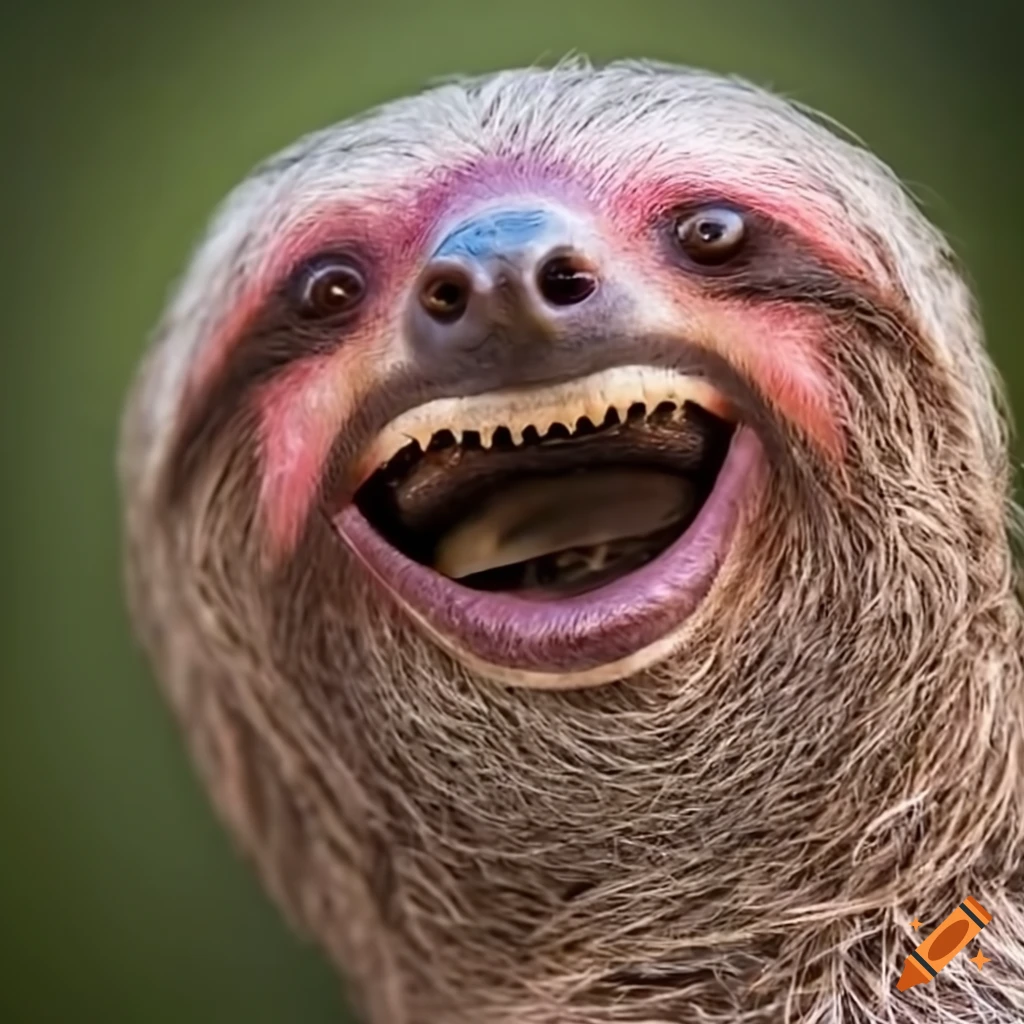 Smiling bald sloth on Craiyon