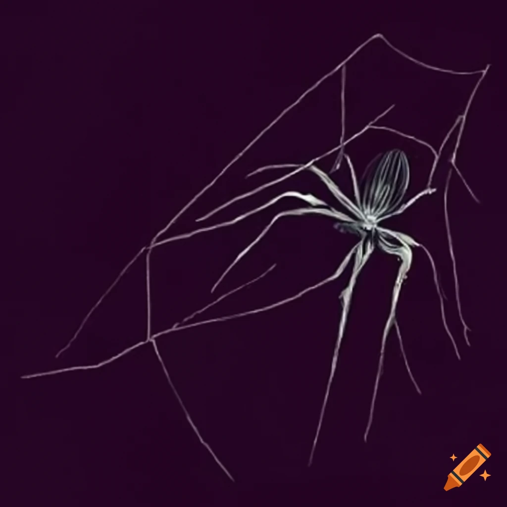 Silhouette of a spider leaping on Craiyon