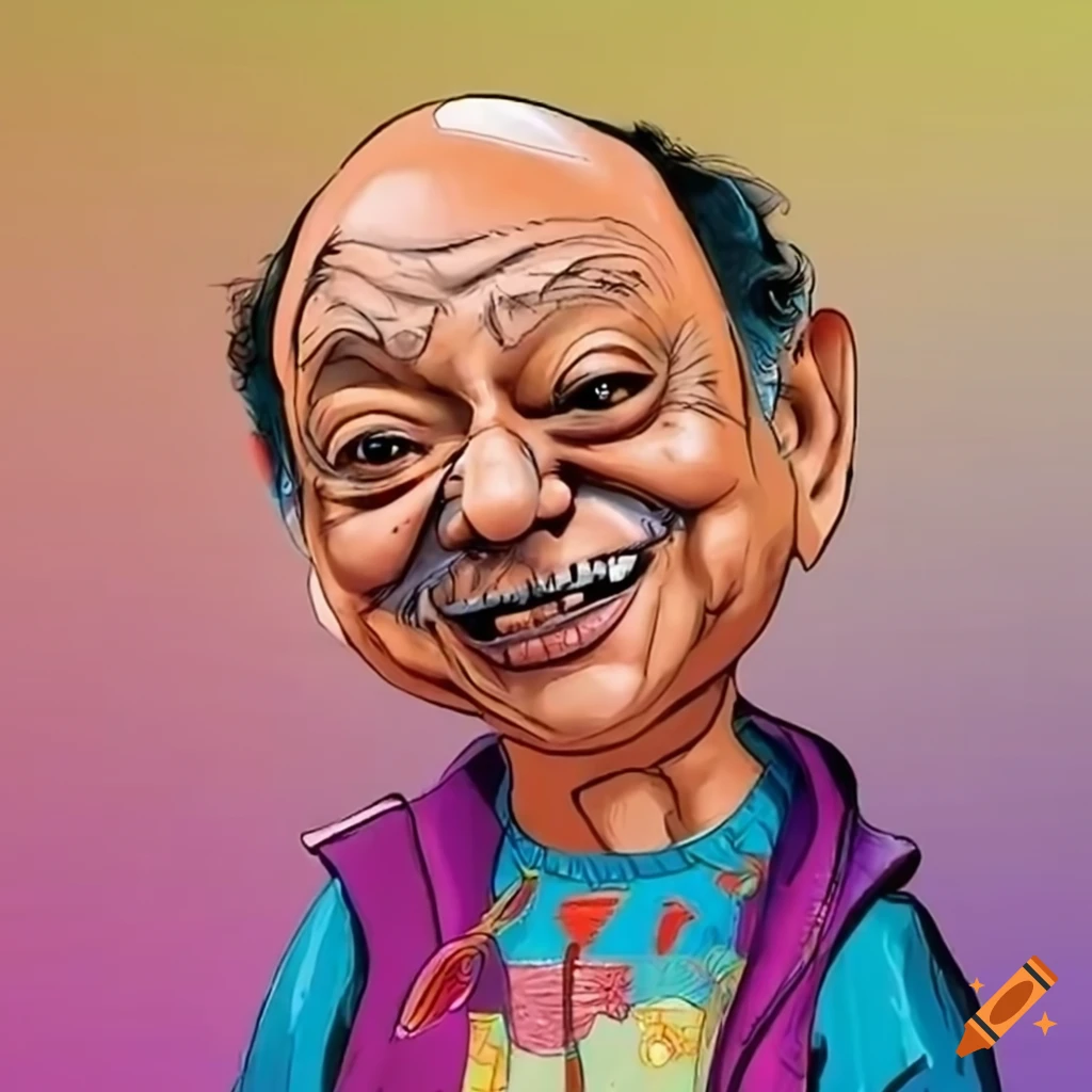 Detailed cartoon of cheech marin standing up on Craiyon