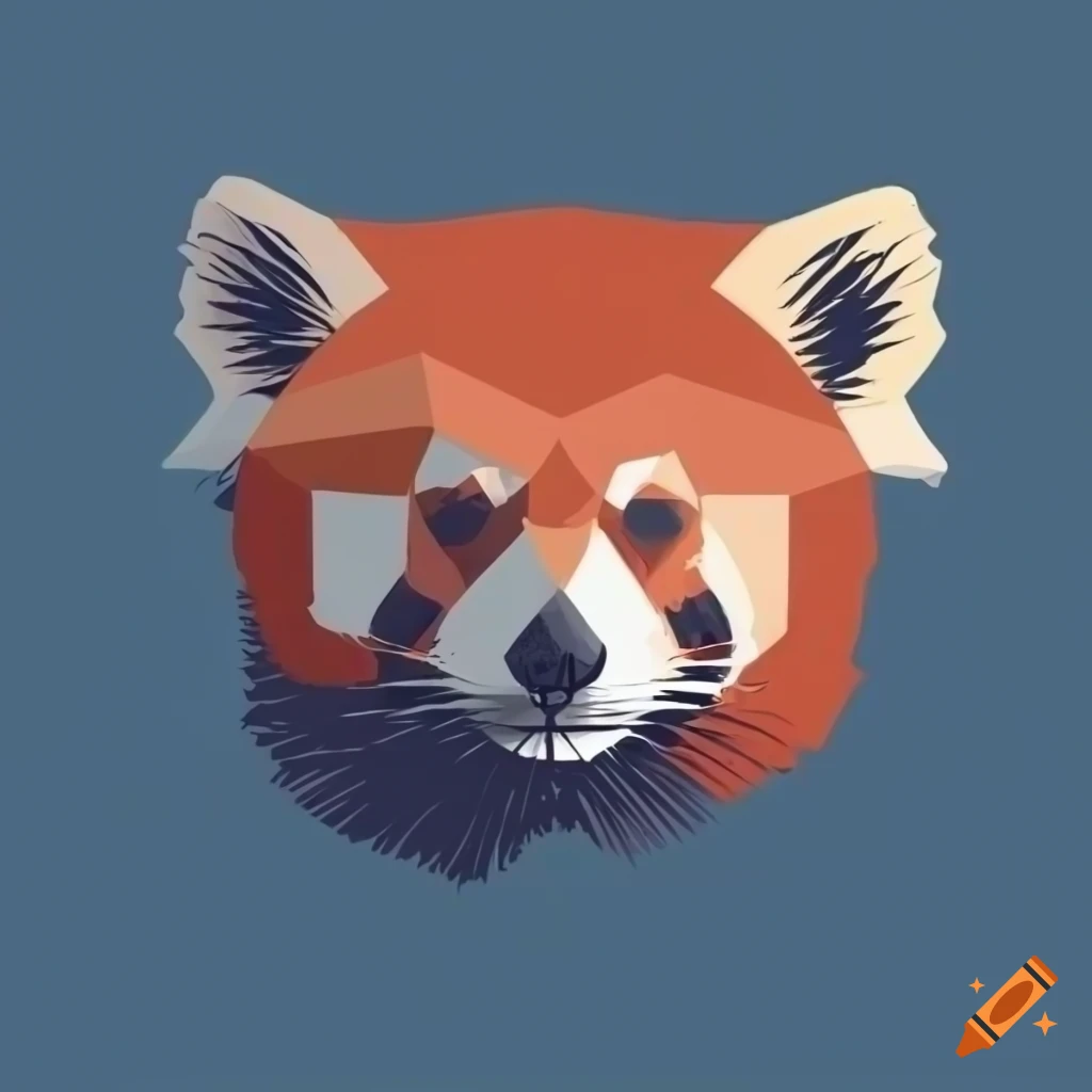 Red panda illustration with geometric shapes on Craiyon