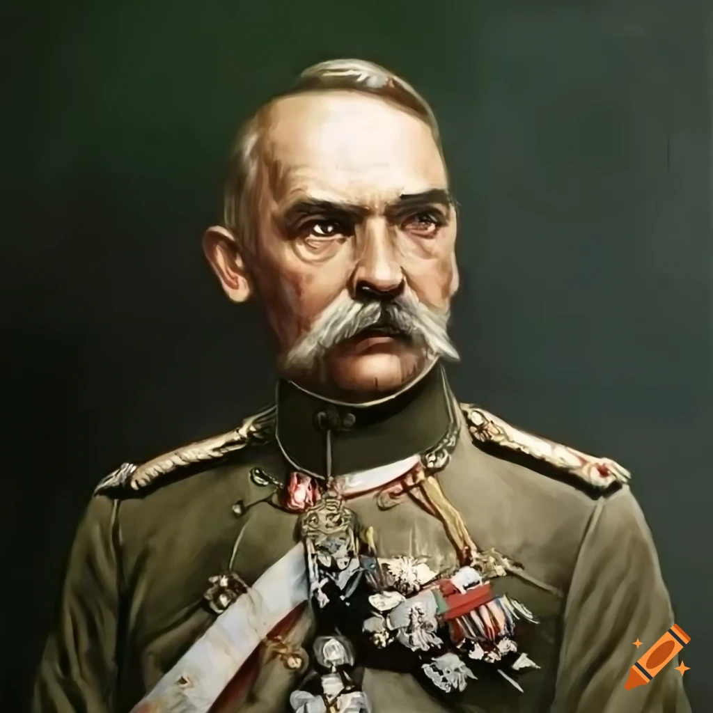 Portrait of a polish emperor with crown and military attire