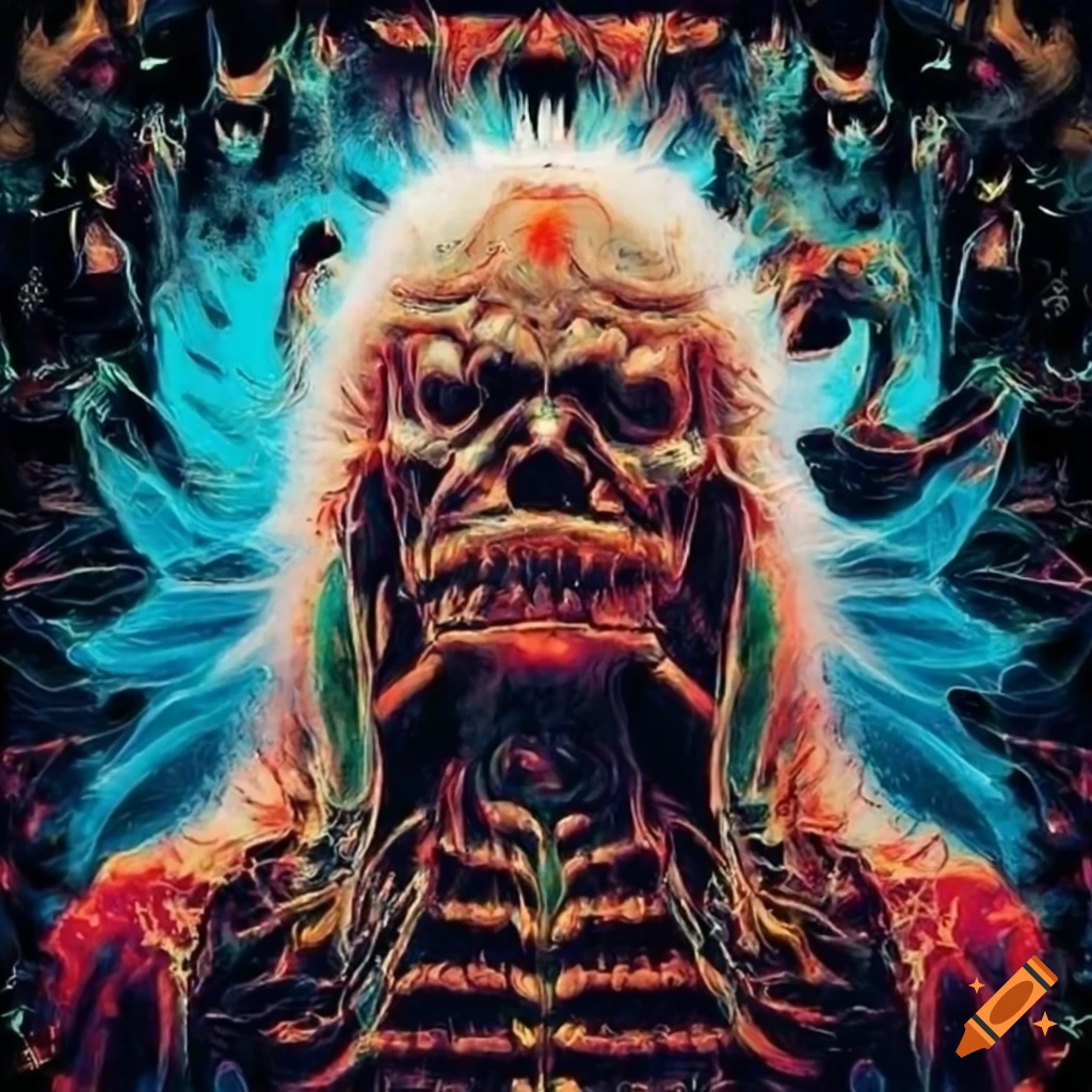 Abstract album cover for a heavy metal band on Craiyon