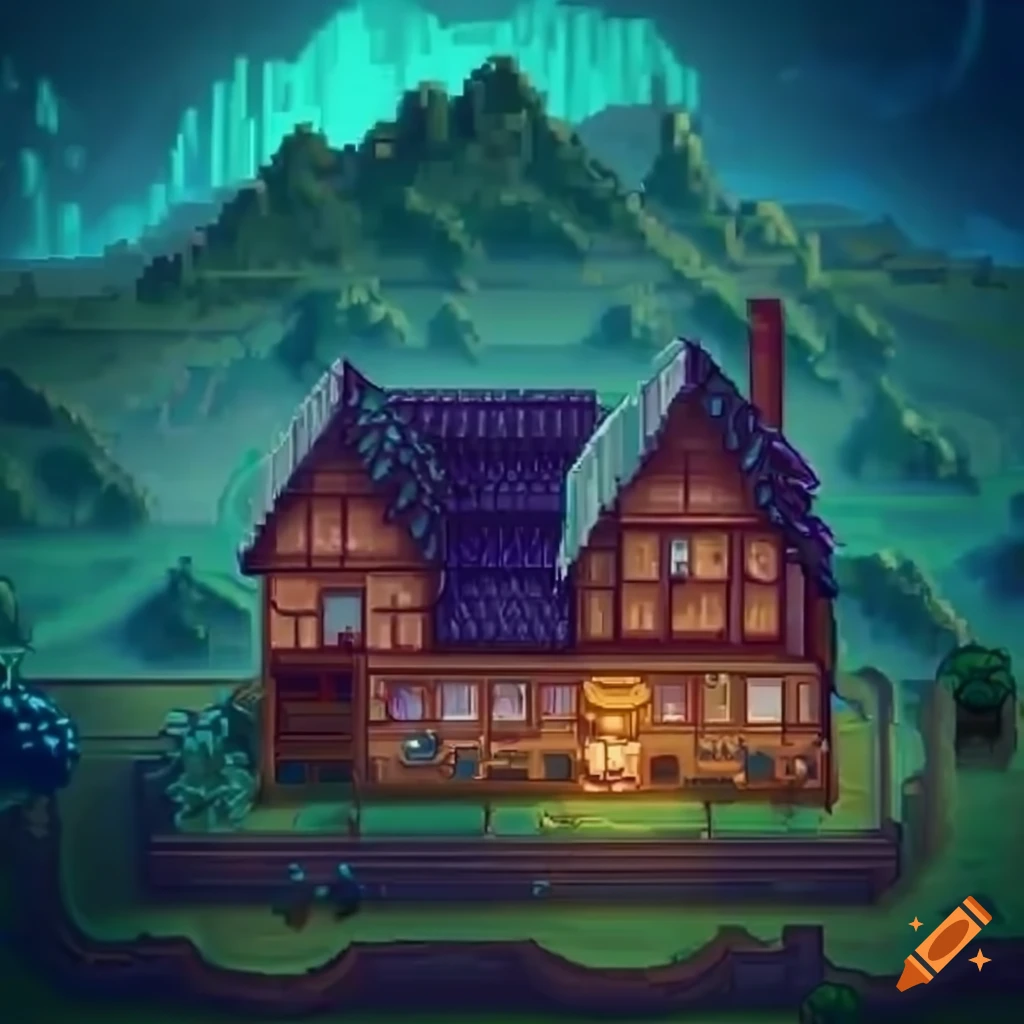 Realistic metal artwork inspired by stardew valley