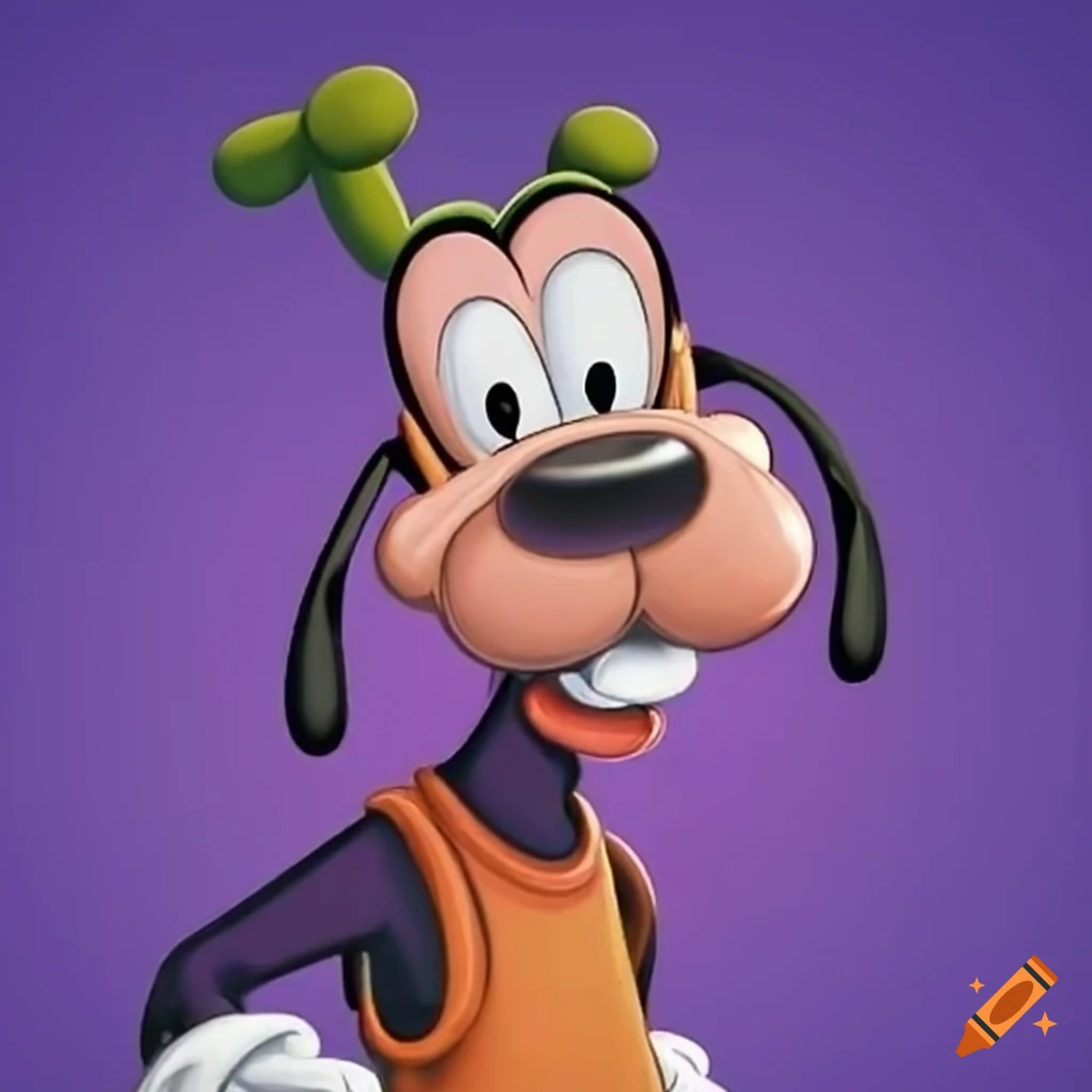 Goofy holding a purple card on Craiyon