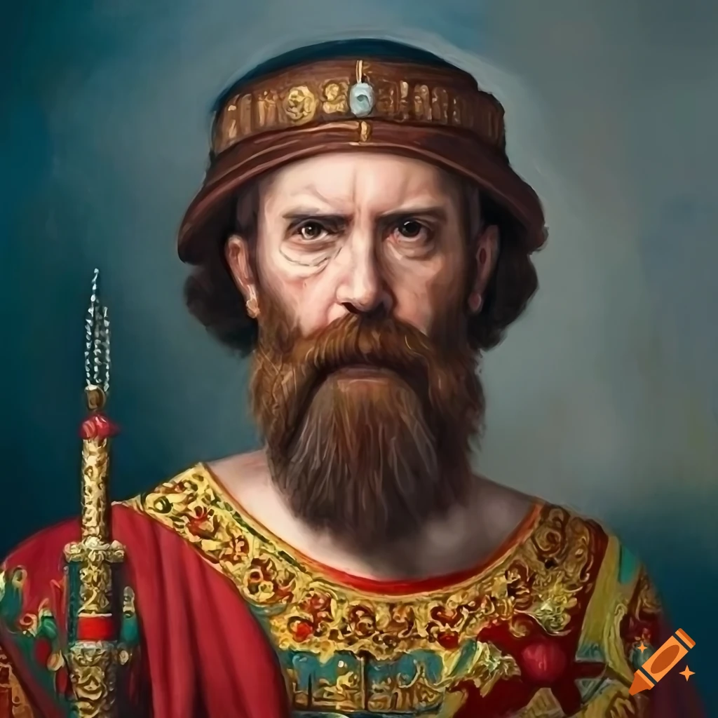 Portrait of a byzantine emperor with a long beard on Craiyon
