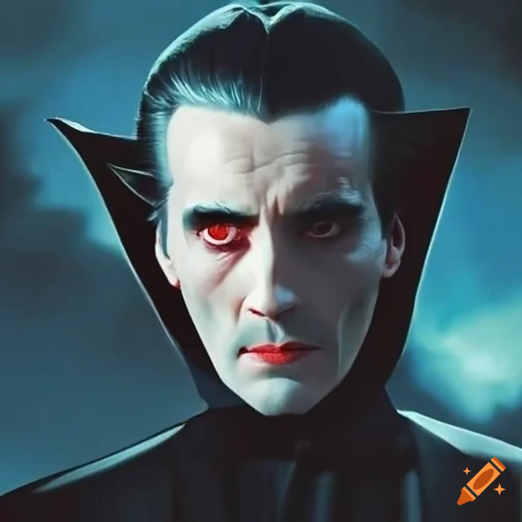 Portrait of young christopher lee as dracula