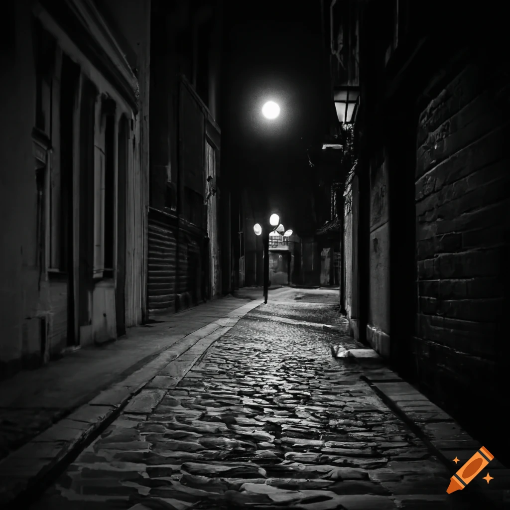 Streetlight illuminating a dark street