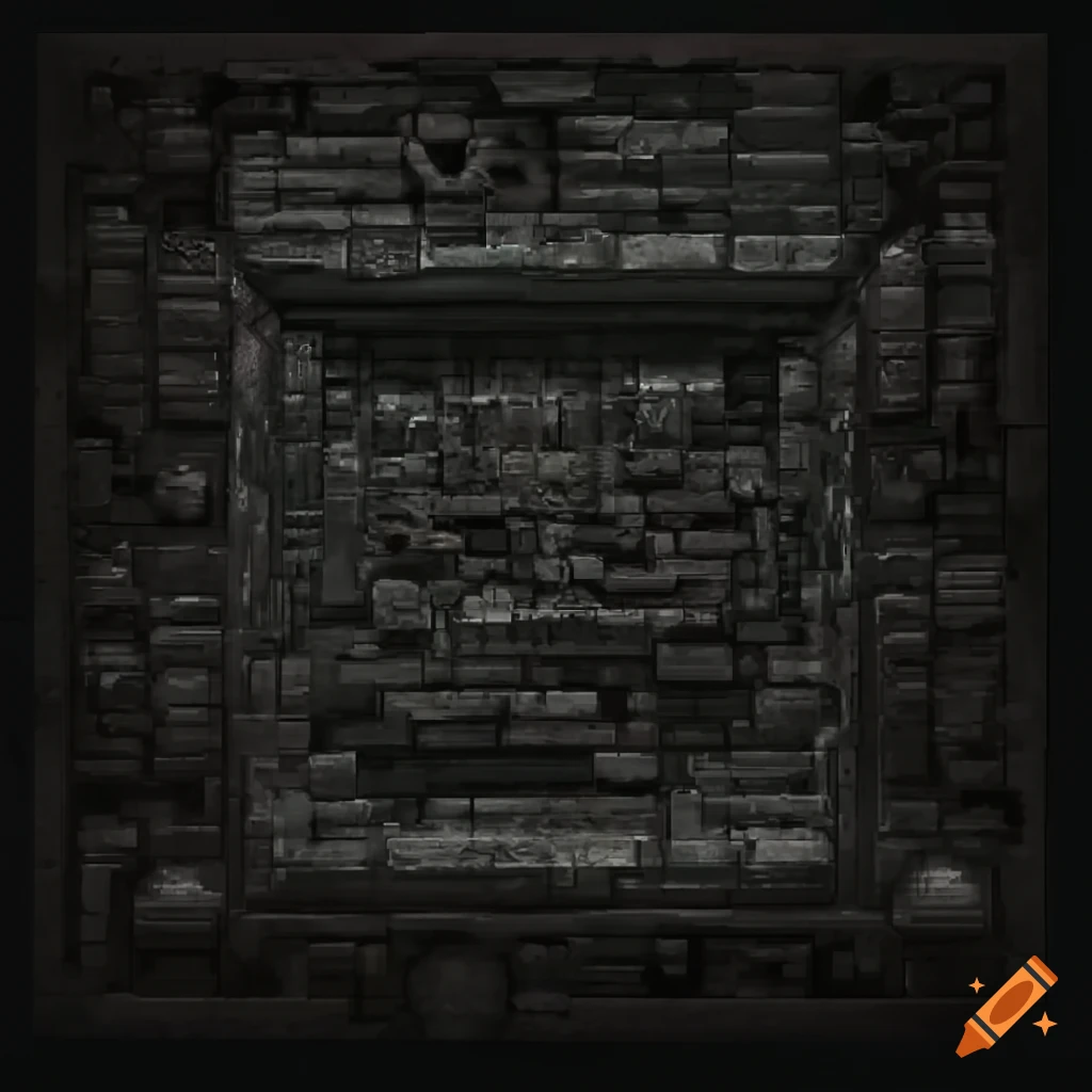 Dark alien game with futuristic wall tiles
