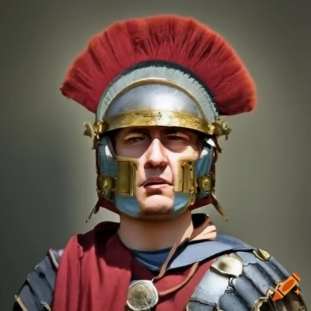 Close-up photo of an ancient roman legionary
