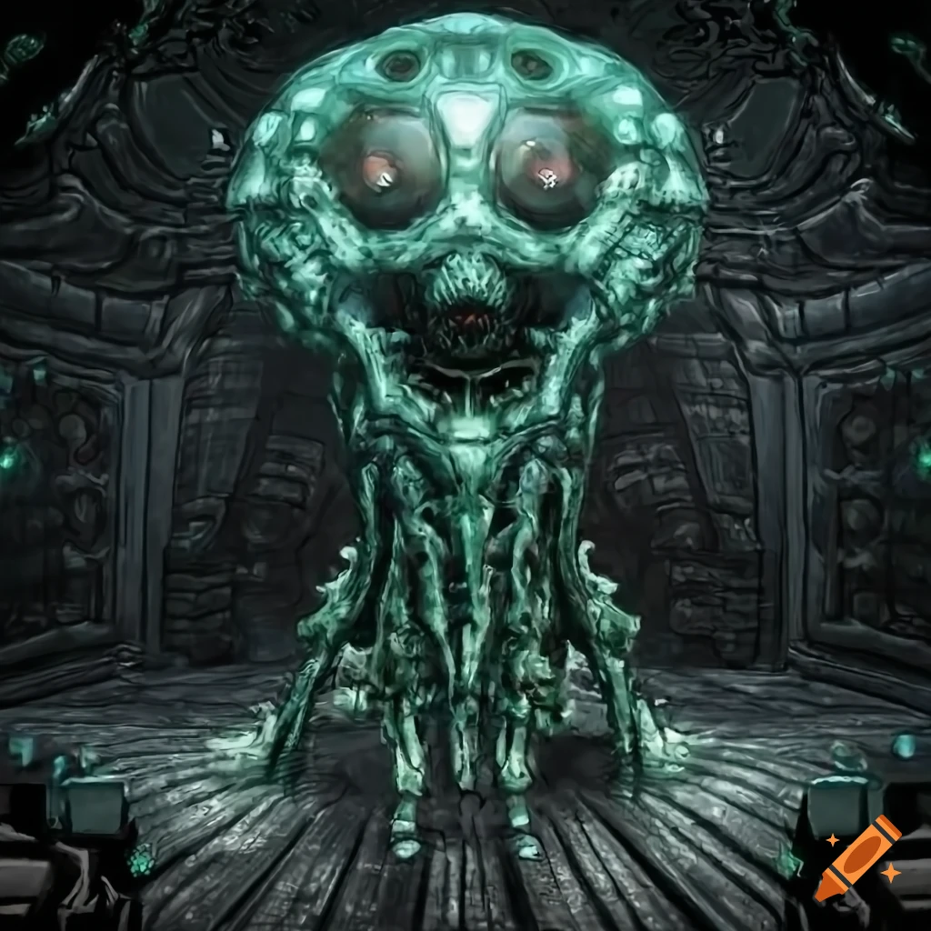 Creepy 2D game with alien and slimy visuals on Craiyon