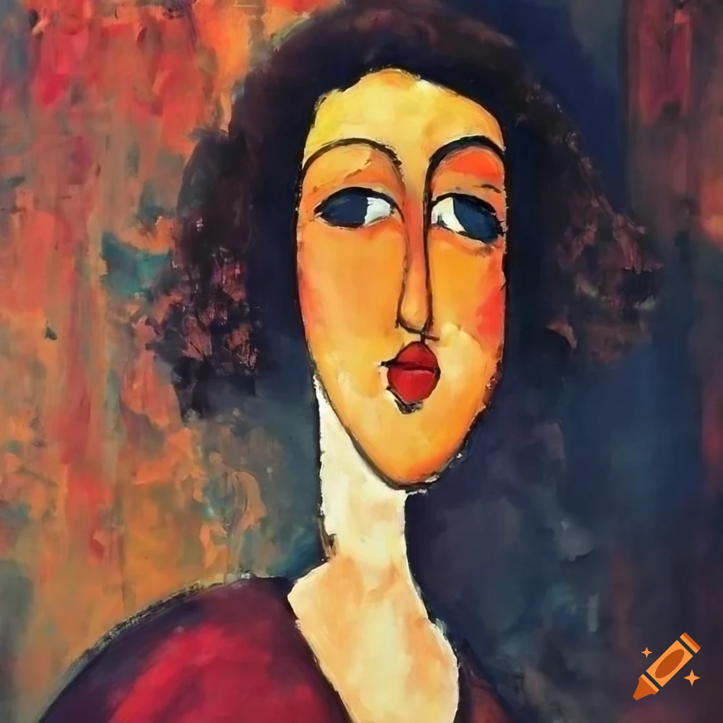 Portrait of a woman in the style of modigliani