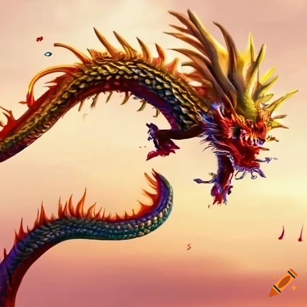 Flying chinese dragon on Craiyon
