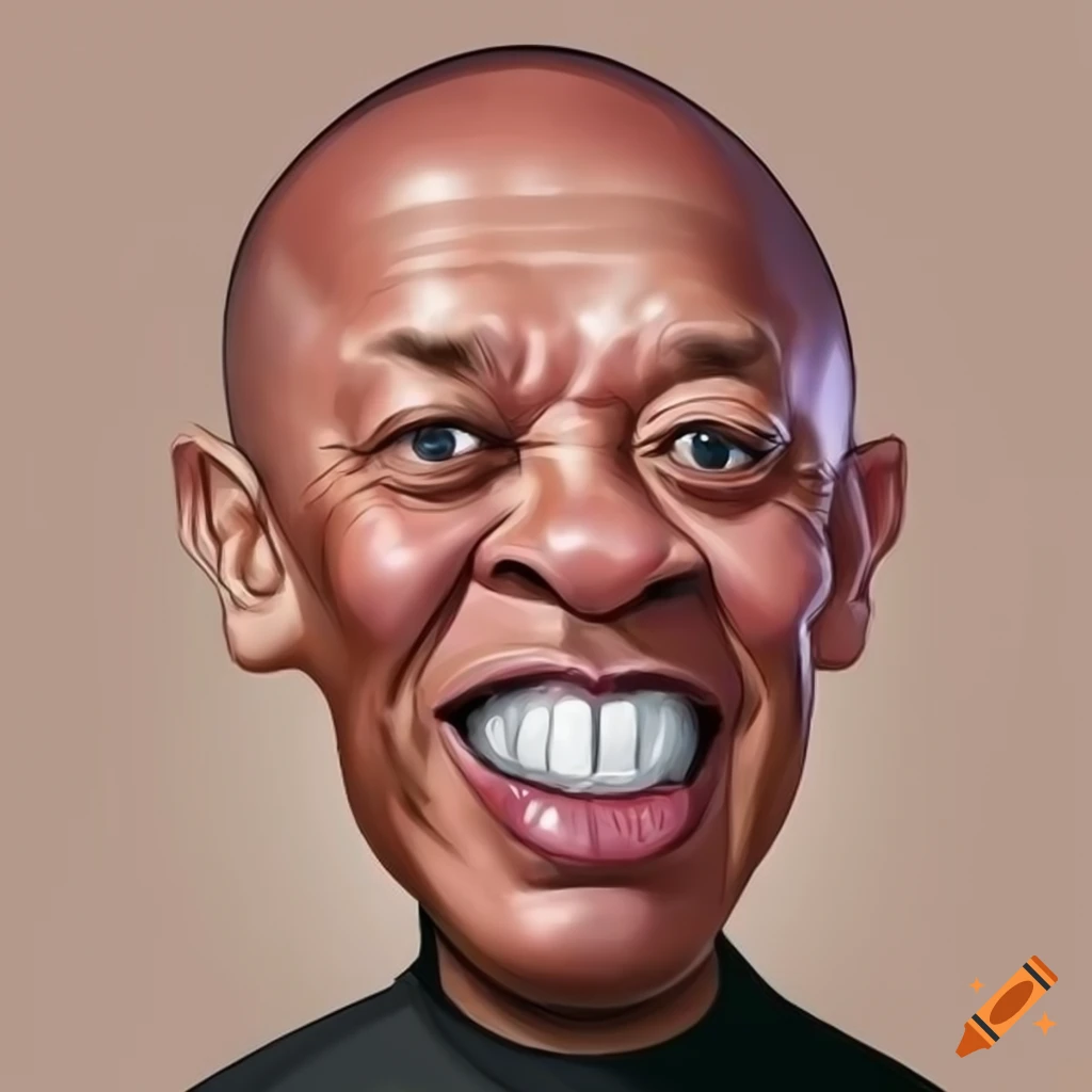 Funny caricature of dr dre with sunglasses