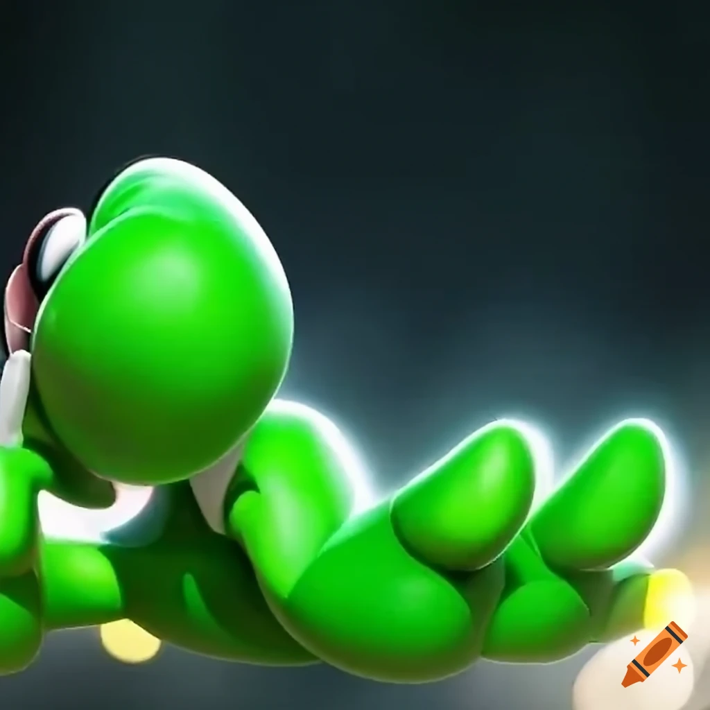 Close-up of yoshi's green feet on Craiyon
