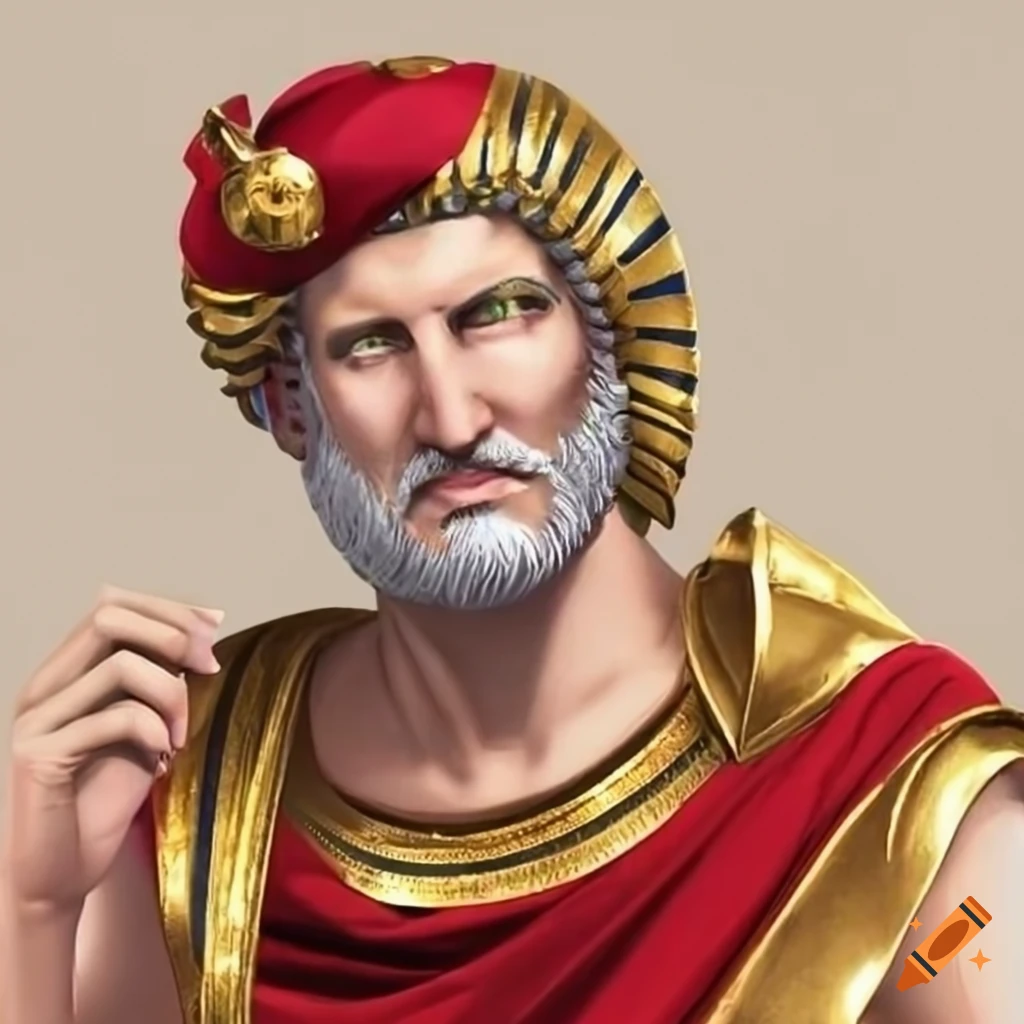 Hadrian in pharaoh costume in egypt on Craiyon