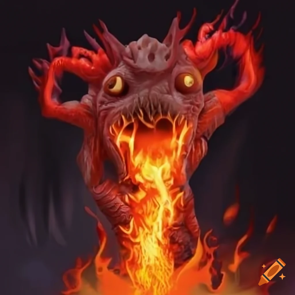 Image of a fiery clone monster