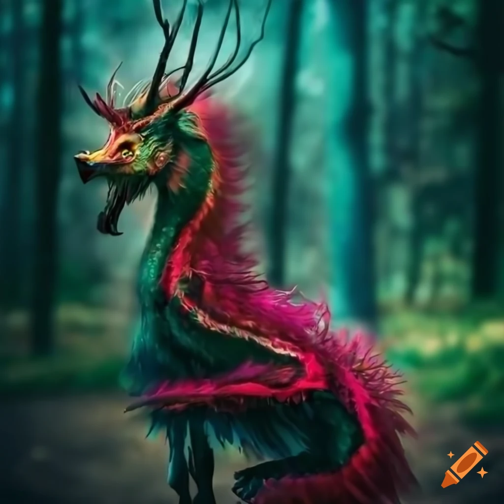 Hyper-realistic depiction of a japanese kirin creature