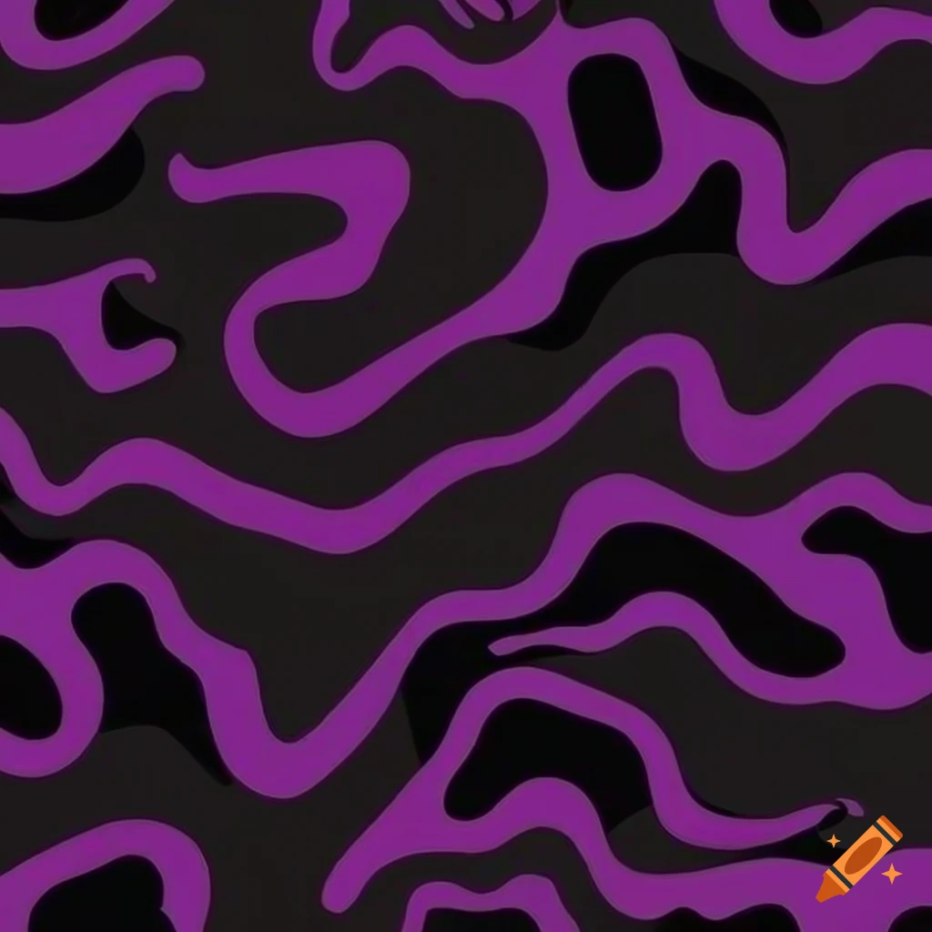 Repeating seamless pattern of purple topographic contours