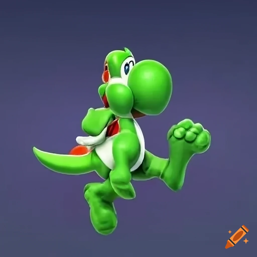 Close-up of yoshi's green feet on Craiyon
